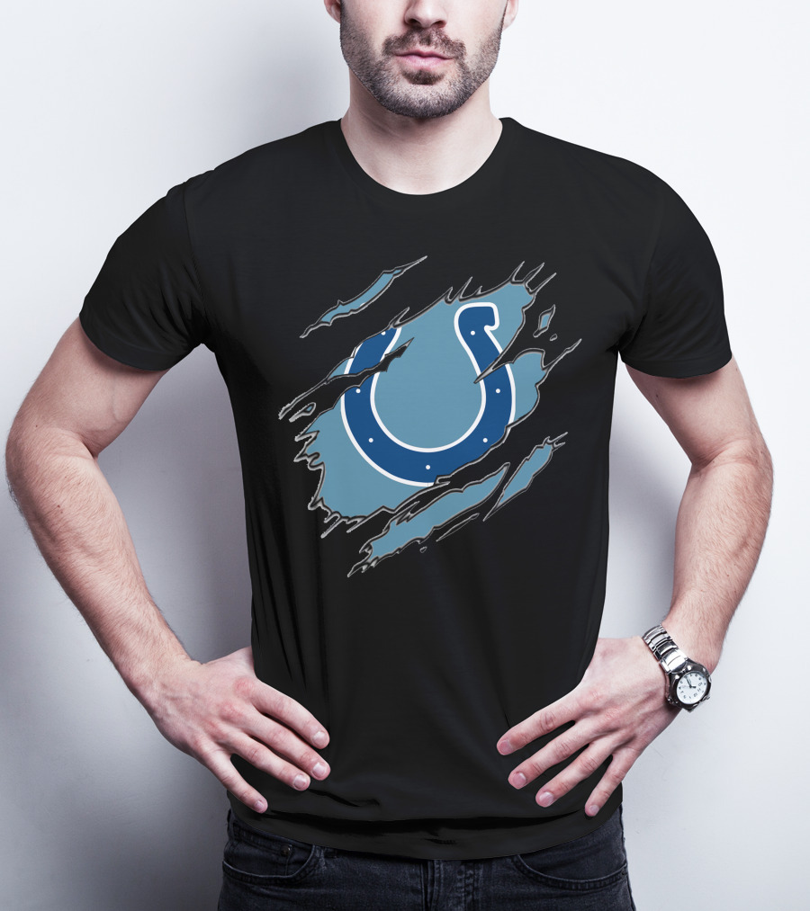 Indianapolis Colts Horseshoe Logo Claw Marks T-Shirt
