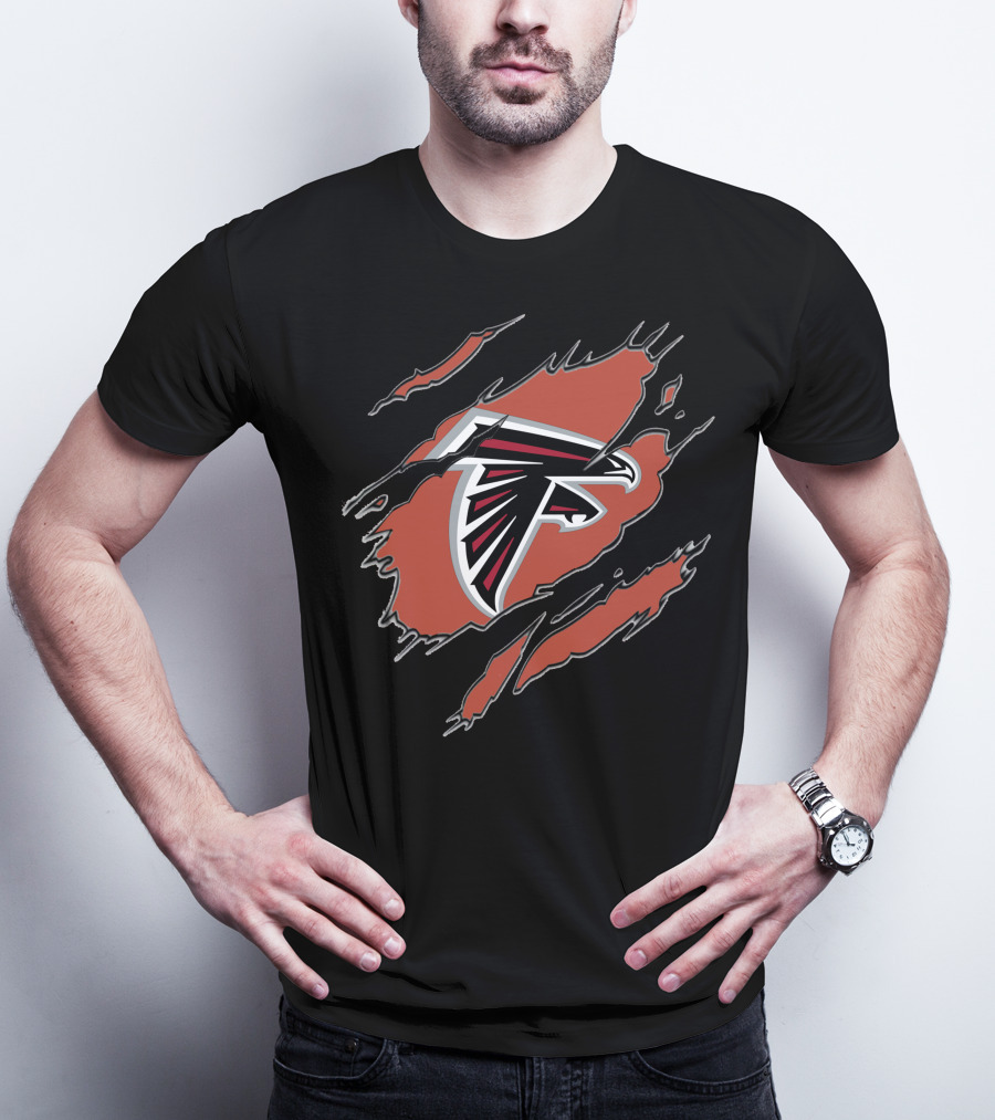 Atlanta Falcons Logo Ripped T-Shirt