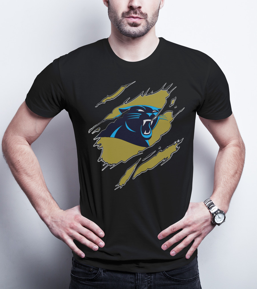 Carolina Panthers Ripped Claw Marks T-Shirt