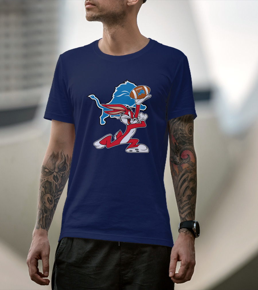 Detroit Lions Bugs Bunny Chiefs Crossover T-Shirt
