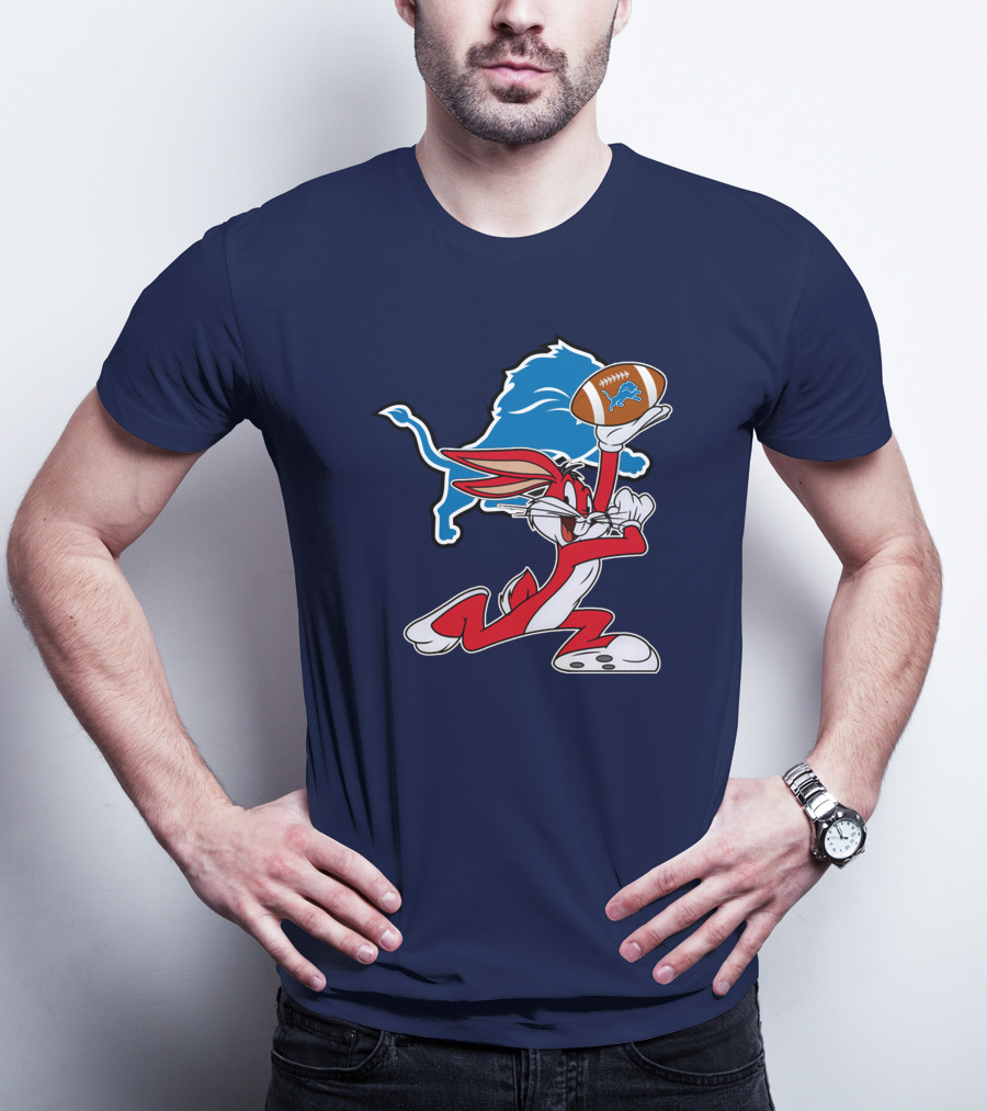 Detroit Lions Bugs Bunny Chiefs Crossover T-Shirt