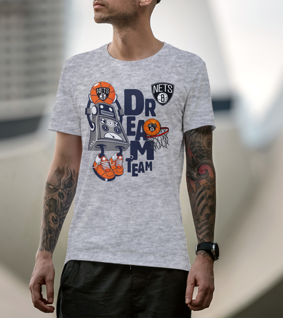 Brooklyn Nets Dream Team Robot Basketball Fantasy T-Shirt