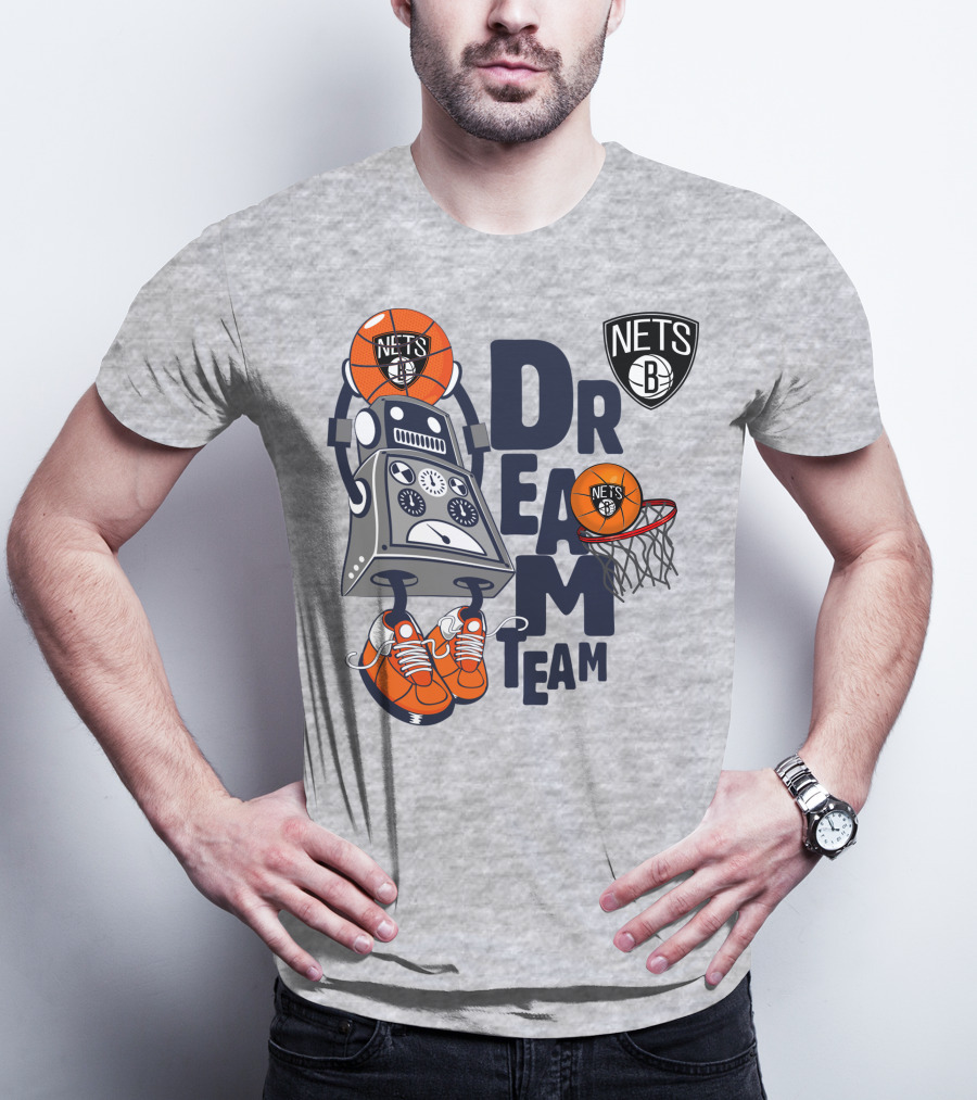 Brooklyn Nets Dream Team Robot Basketball Fantasy T-Shirt