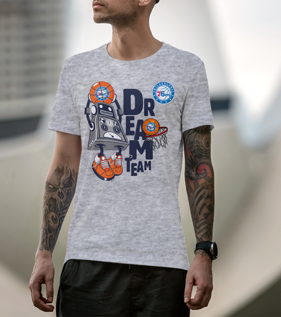 Philadelphia 76ers Robot Basketball Dream Team T-Shirt