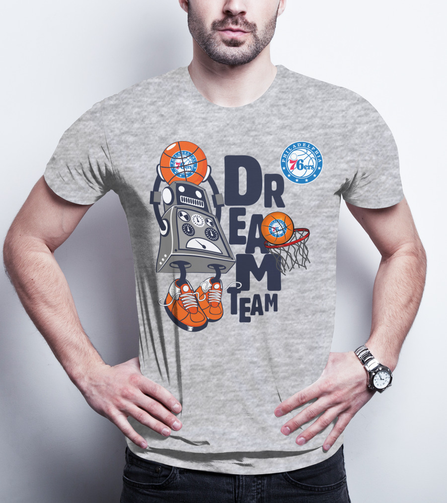 Philadelphia 76ers Robot Basketball Dream Team T-Shirt