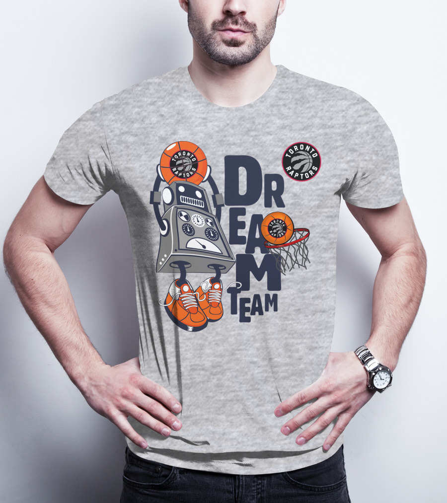 Toronto Raptors Dream Team Robot Basketball Hoops Sneakers T-Shirt
