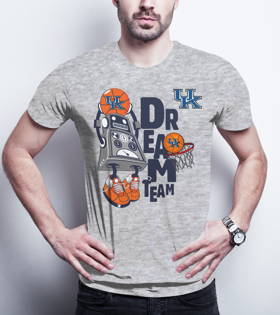 Uk Dream Team Basketball Robot With Sneakers And Hoop T-Shirt