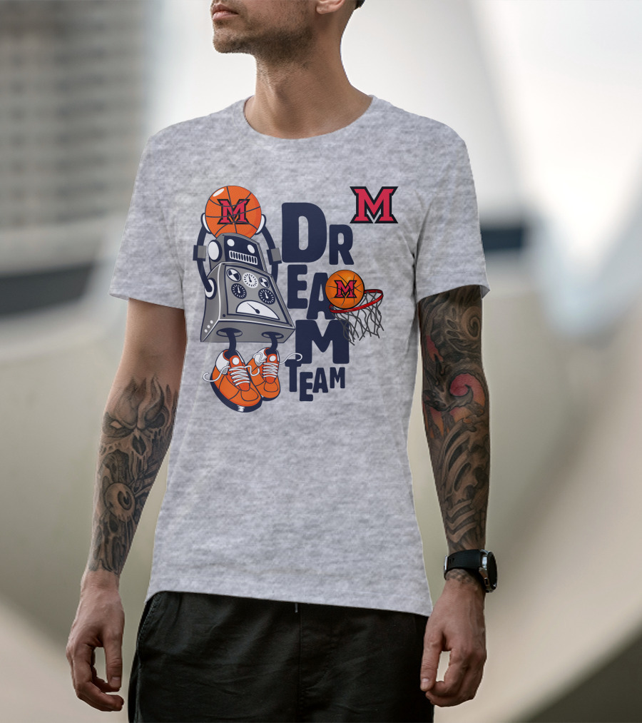 Miami Dream Team Robot Basketball M Logo T-Shirt