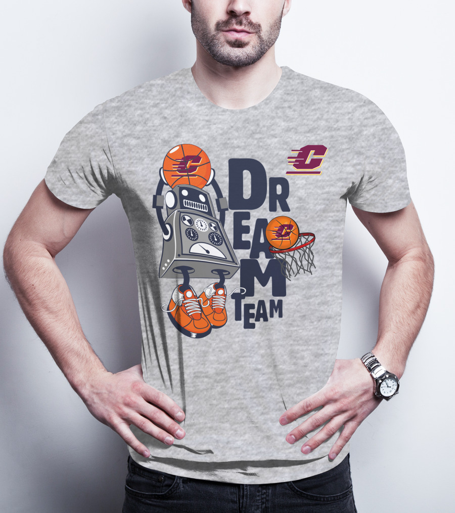 Central Michigan Dream Team Robot Basketball Sneaker T-Shirt