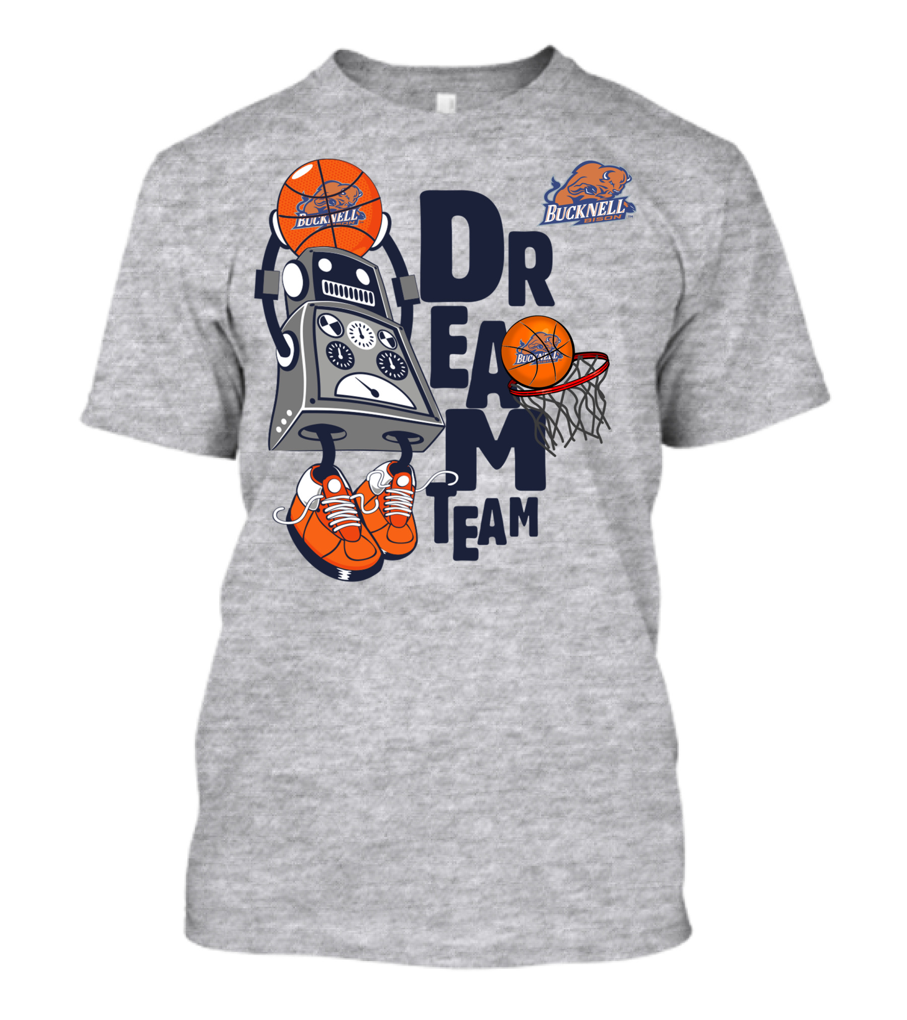 Bucknell Bison Robot Basketball Dream Team T-Shirt