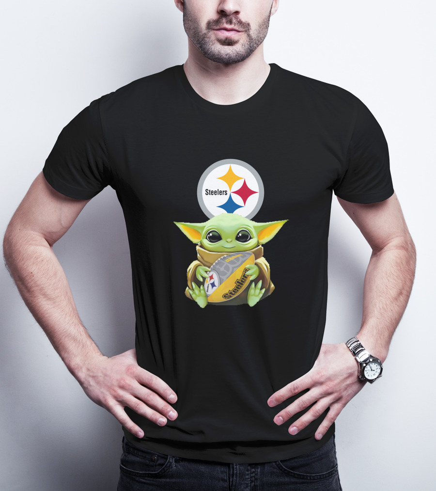 Pittsburgh Steelers Baby Yoda Football Fan T-Shirt