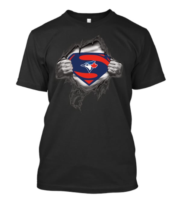 Toronto Superman Blue Jays Maple Leaf Shield T-Shirt