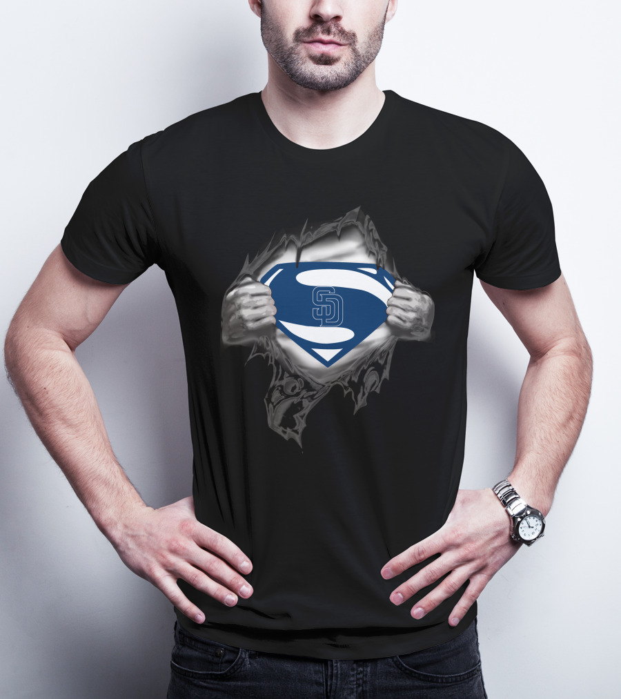 Superman Sd Logo San Diego Padres Tear T-Shirt