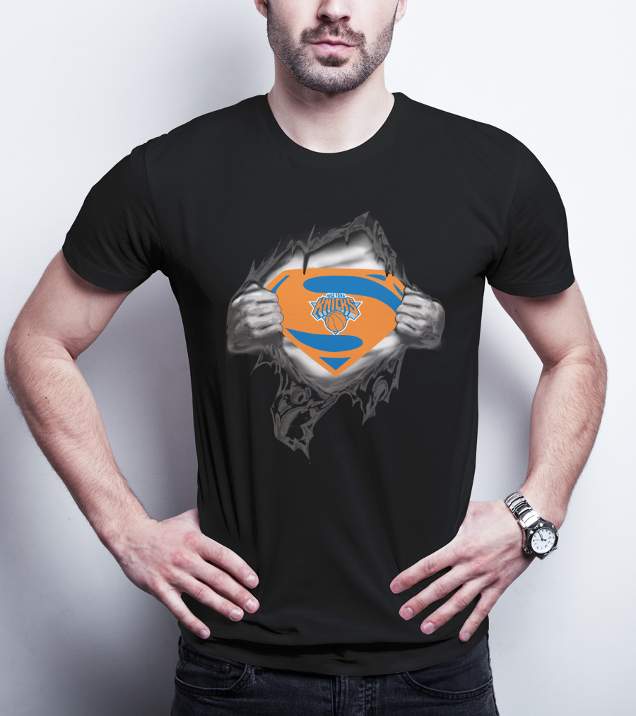 Knicks Superman Logo Basketball Fan Emblem T-Shirt