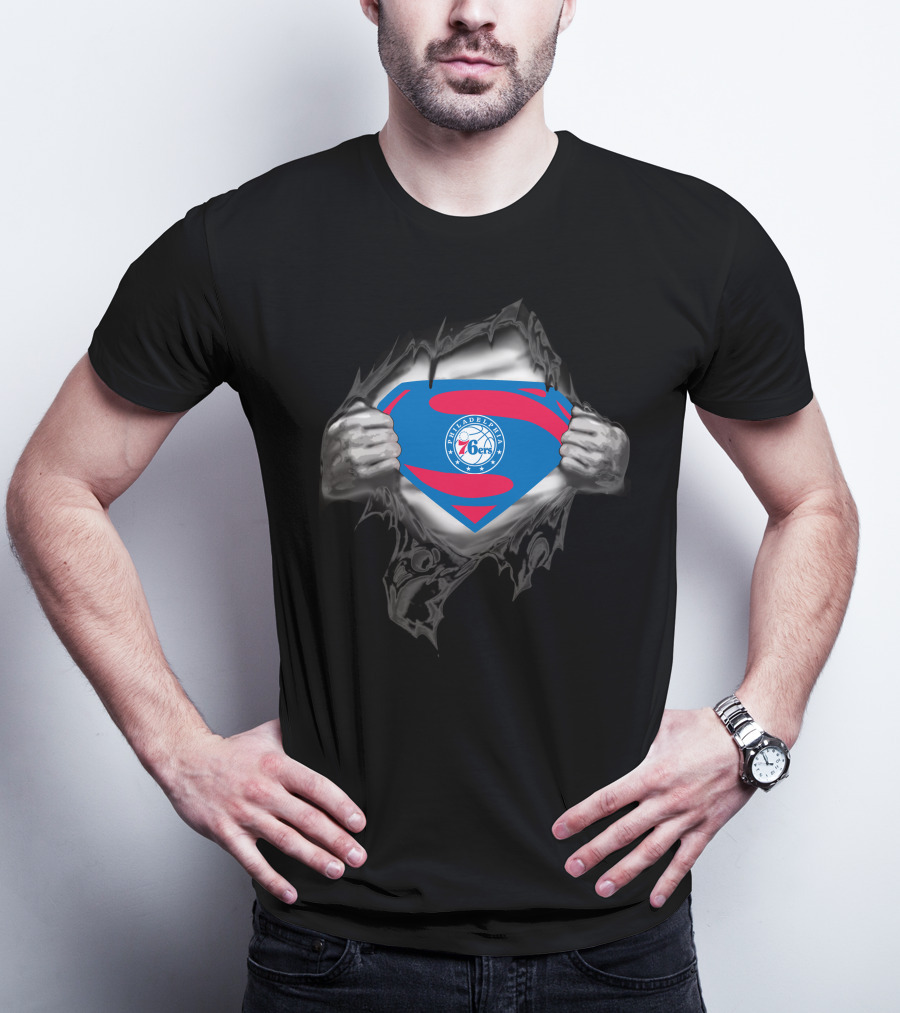 Philadelphia 76ers Superman Logo Reveal T-Shirt