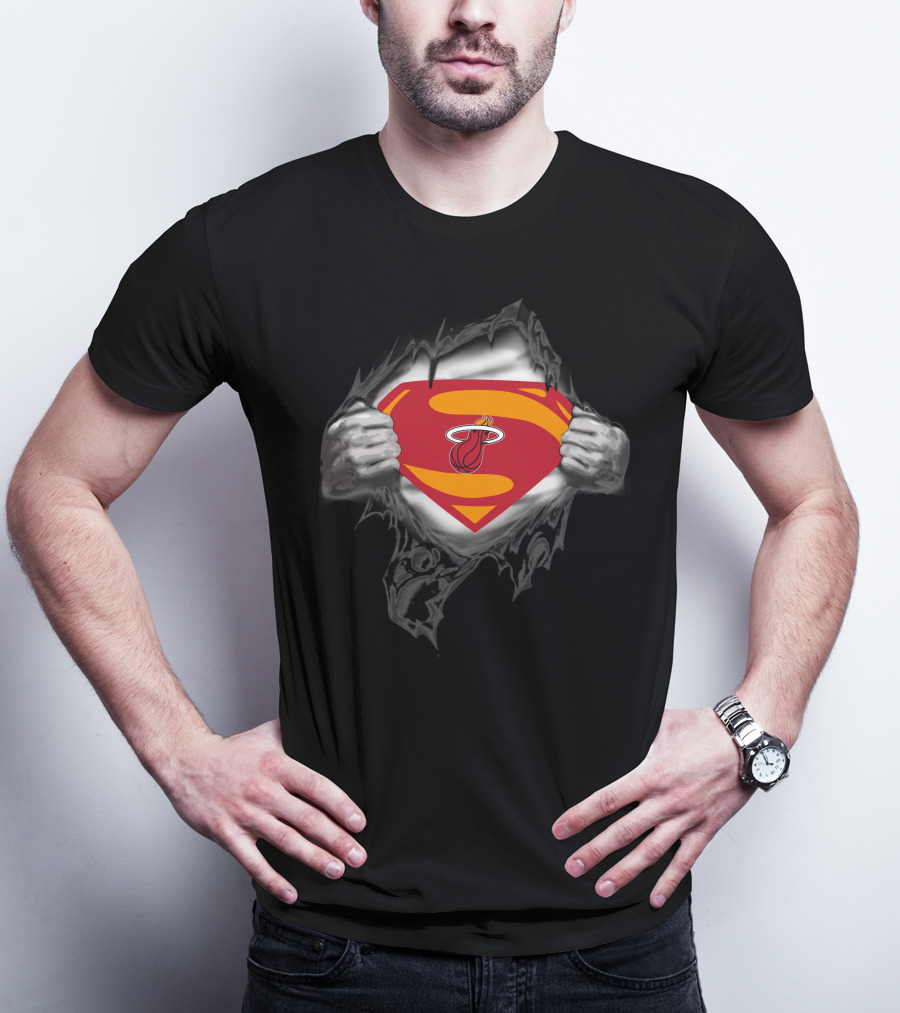 Miami Heat Superman Logo Transformation T-Shirt