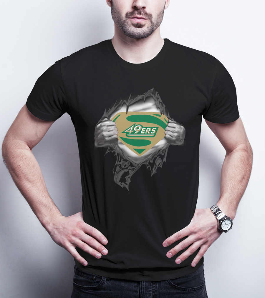 Charlotte 49ers Superman Logo Hulk Ripped Chest T-Shirt