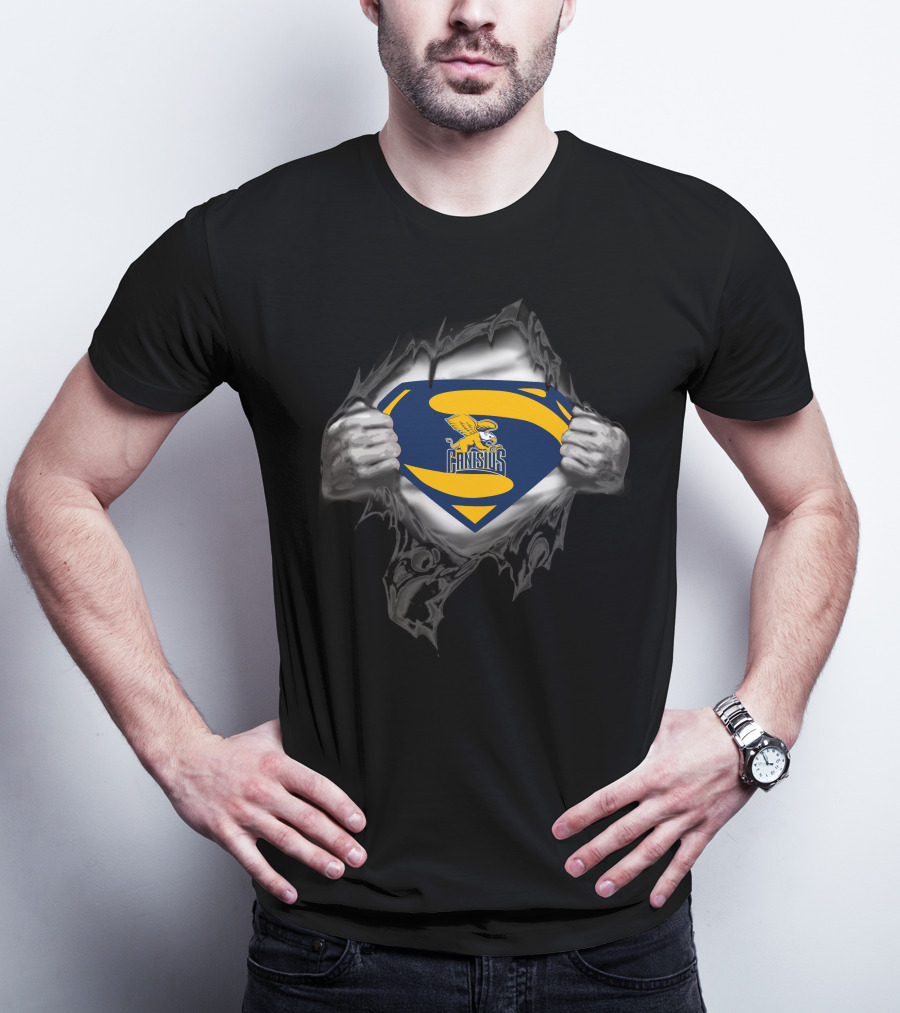 Canisius Golden Griffin Superman Logo Rip Silk Effect T-Shirt