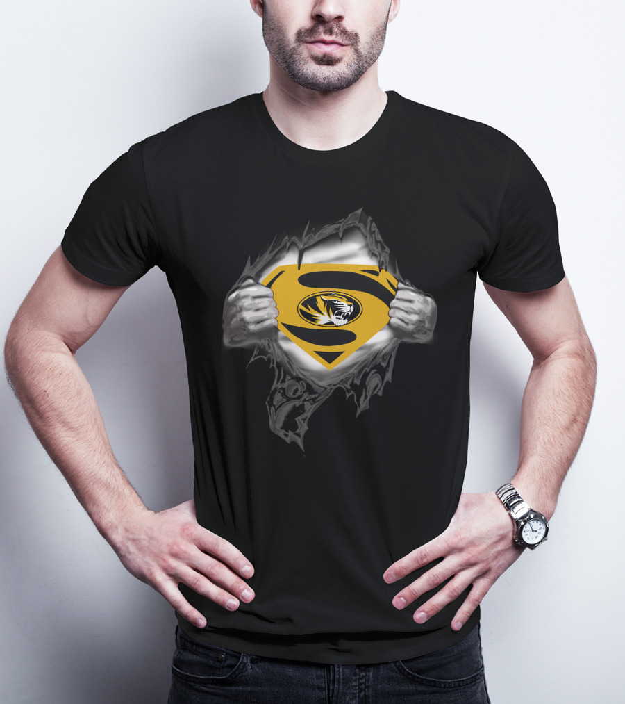 Missouri Tigers Superman Logo Emblem T-Shirt
