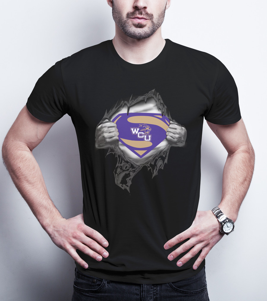 Western Carolina WCU Super Hero Cat Emblem T-Shirt