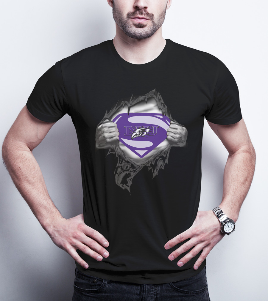 NU Niagara Purple Eagle Super Man Comic T-Shirt