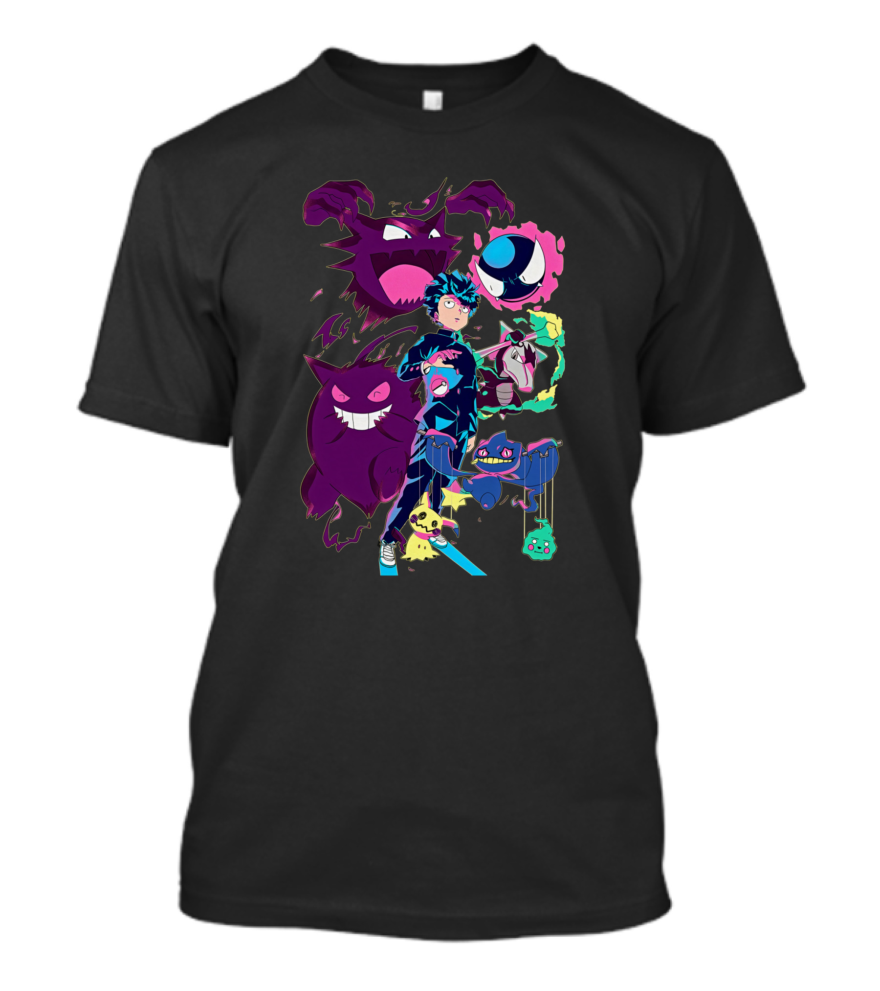 Jelly89 Limitee Pokemob Anime Character With Ghostly Creatures T-Shirt