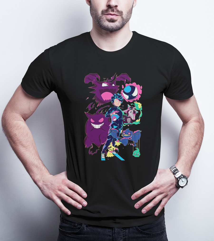 Jelly89 Limitee Pokemob Anime Character With Ghostly Creatures T-Shirt