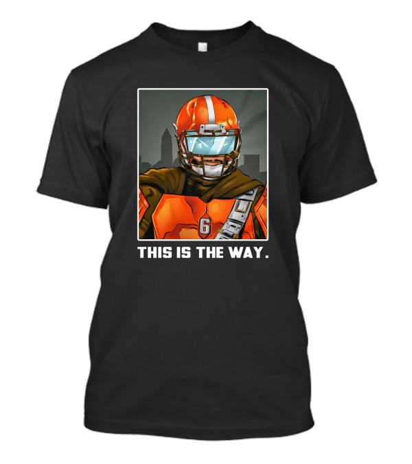 Nick Pedone This Is The Way Orange Football Helmet Visor Sci-Fi Armor 6 T-Shirt