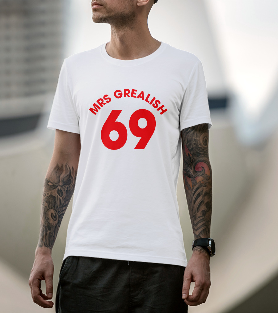 MRS GREALISH 69 Red Bold Arch Text T-Shirt