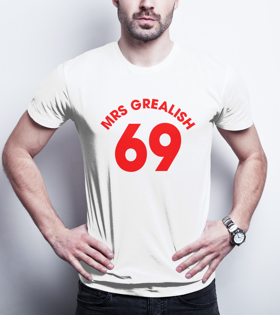 MRS GREALISH 69 Red Bold Arch Text T-Shirt