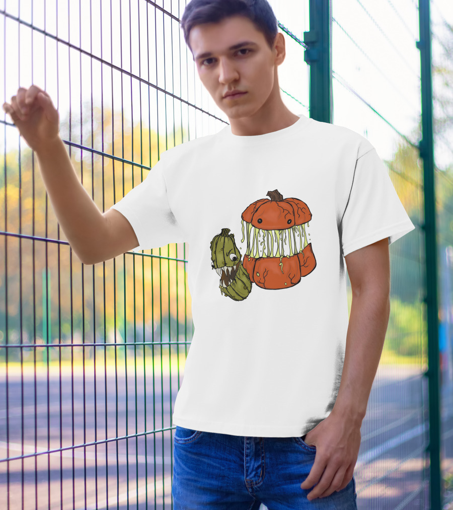 Megan Garner Spooky Art Drop Oh My Gourd Pumpkin Creature T-Shirt