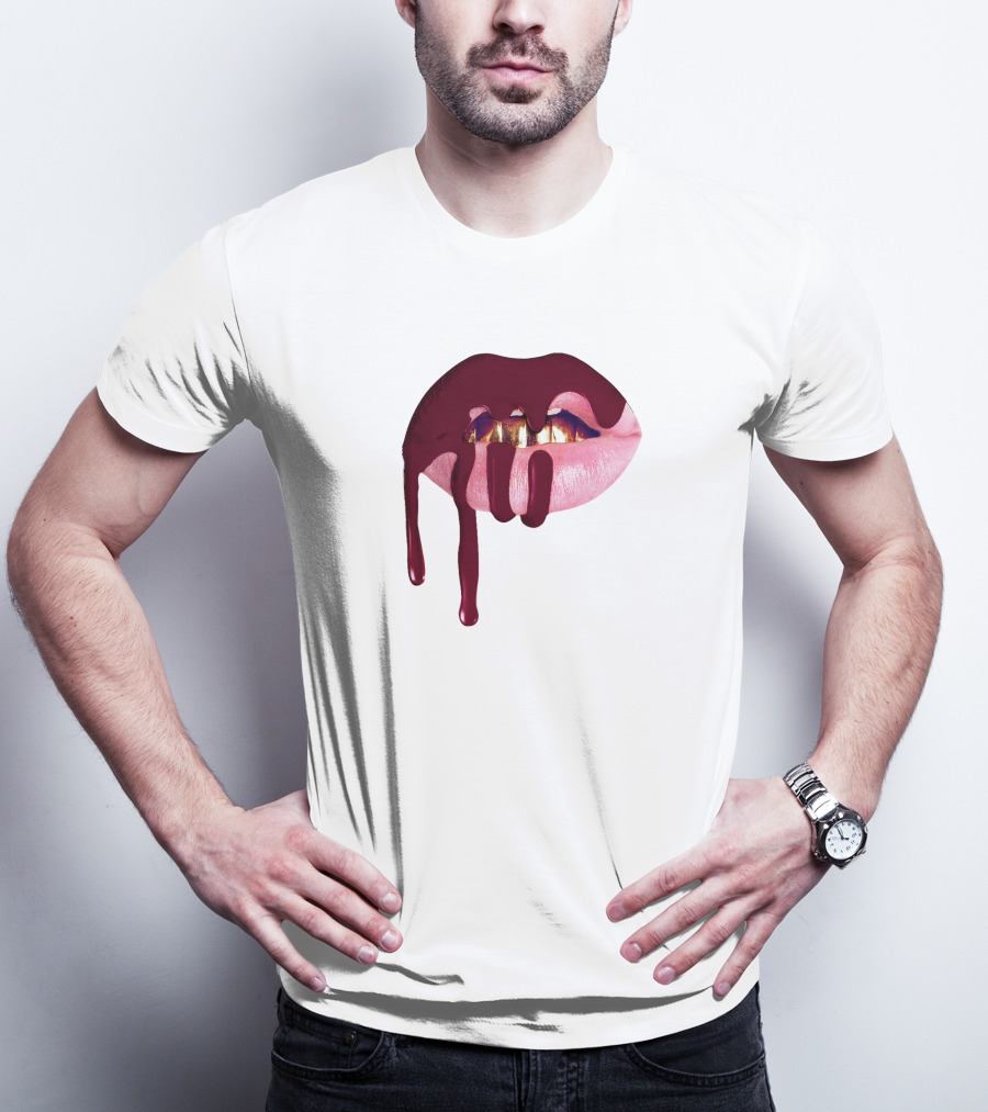 Kylie Jenner Halloween Lips Cosmetics Dripping T-Shirt