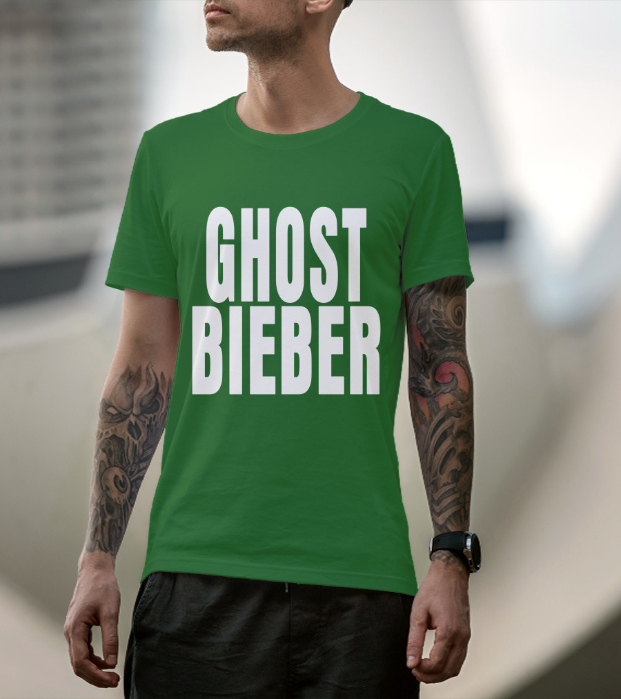 Shop Justin Bieber Music Ghost Bieber Crewneck T-Shirt