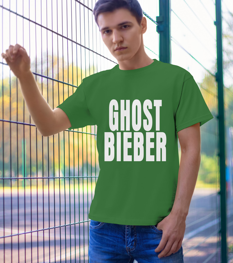 Shop Justin Bieber Music Ghost Bieber Crewneck T-Shirt