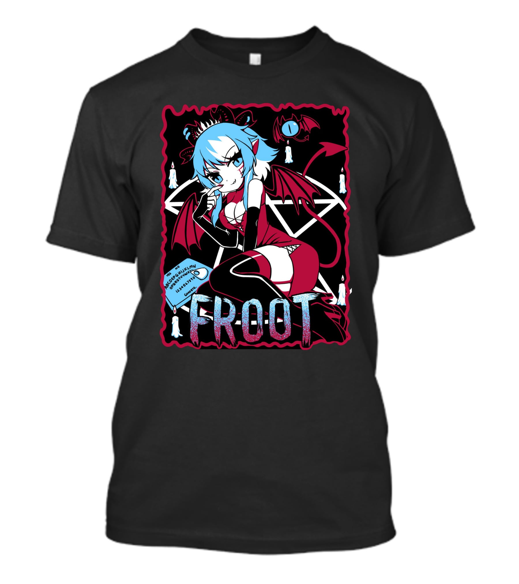 Froot Vtuber Halloween With Pentagram And Demonic Wings T-Shirt