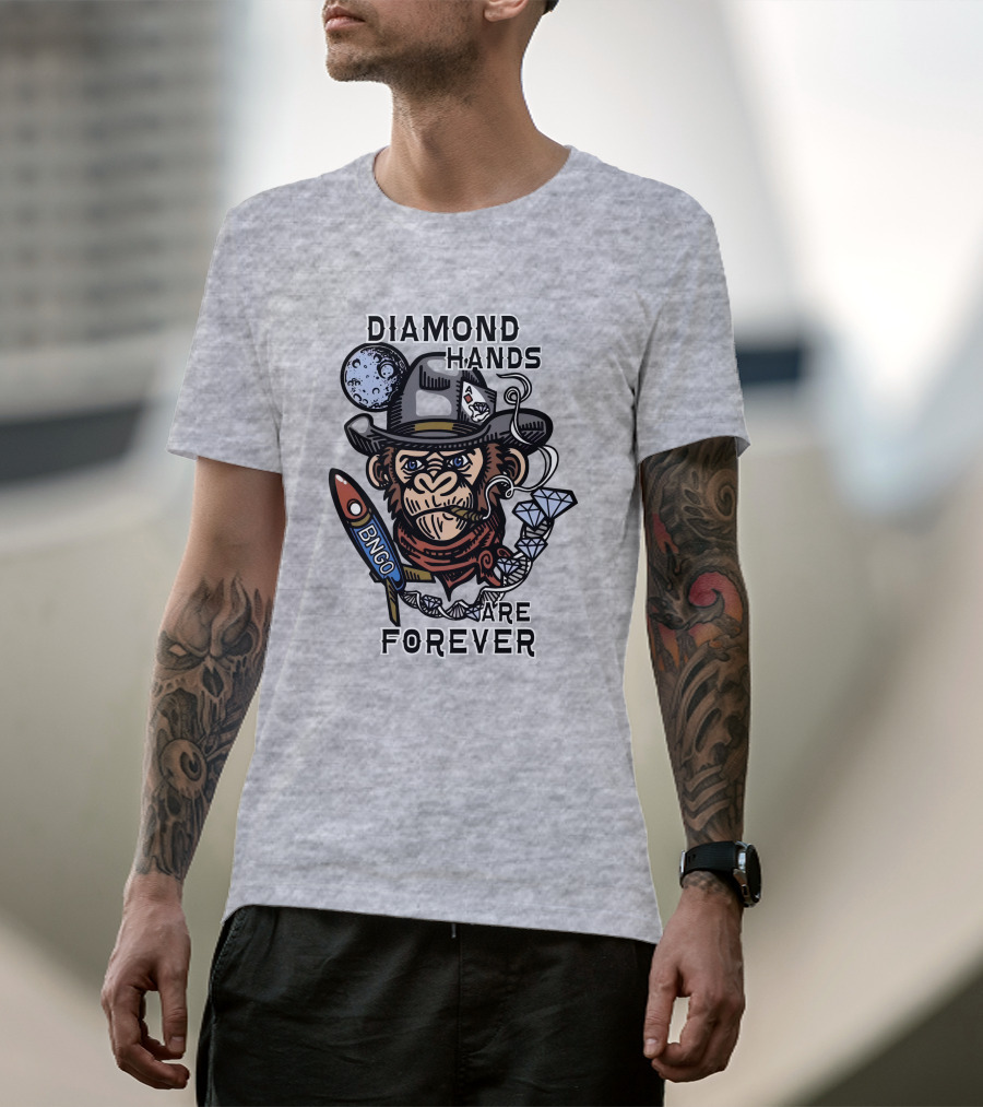 Diamond Hands Are Forever Bngo Ape Cowboy Space Rocket T-Shirt