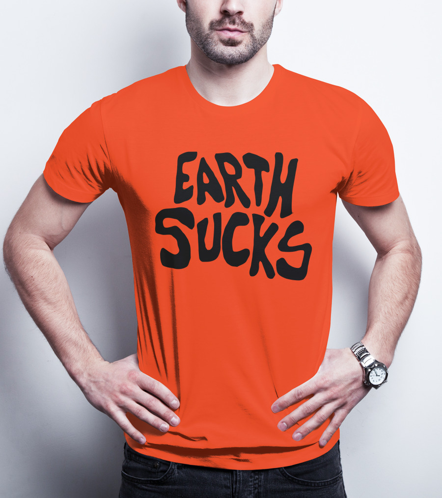 Kea Earth Sucks Earth Sucks Black Text T-Shirt