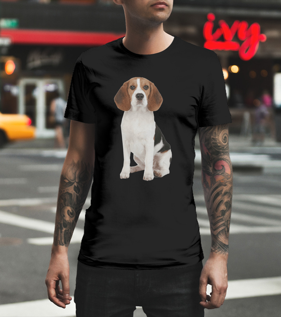Beagle1 Portrait Dog Sitting T-Shirt