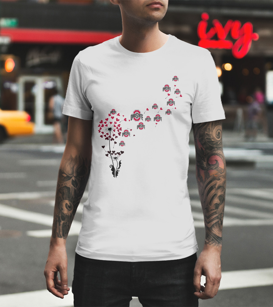 Ohio State Flower Hearts T-Shirt