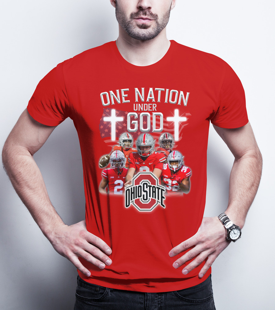 Ohio State Buckeyes One Nation Under God Football T-Shirt