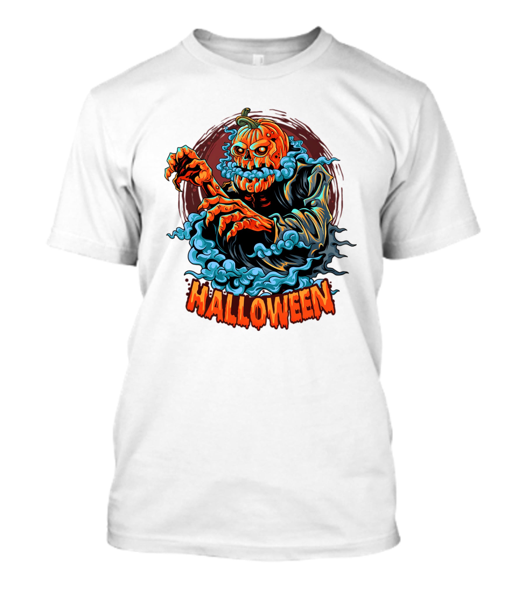 Halloween Pumpkin-Headed Zombie With Ghoulish Aura T-Shirt