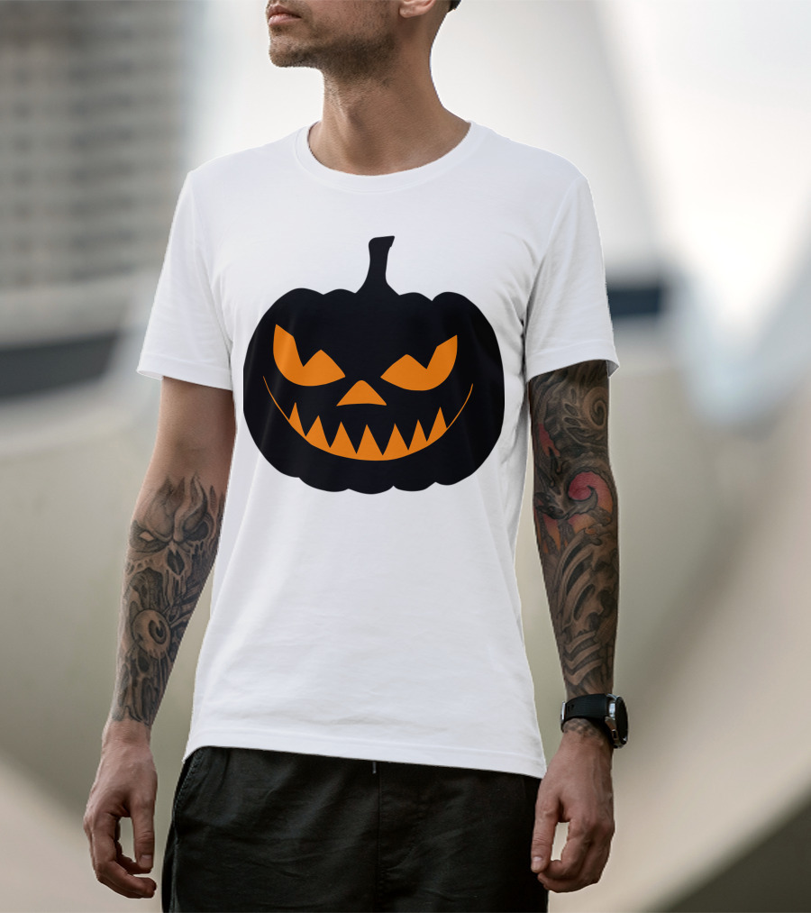 Scary Jack O Lantern Pumpkin Face T-Shirt