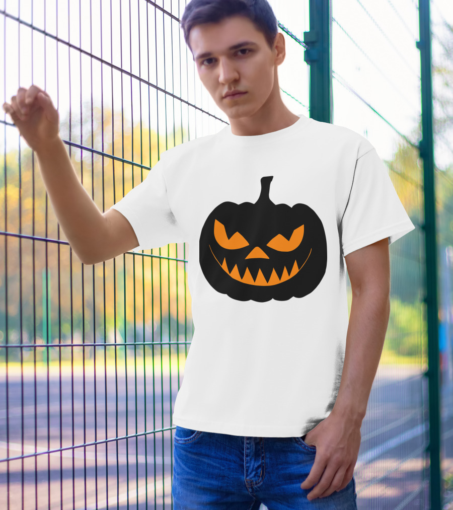 Scary Jack O Lantern Pumpkin Face T-Shirt