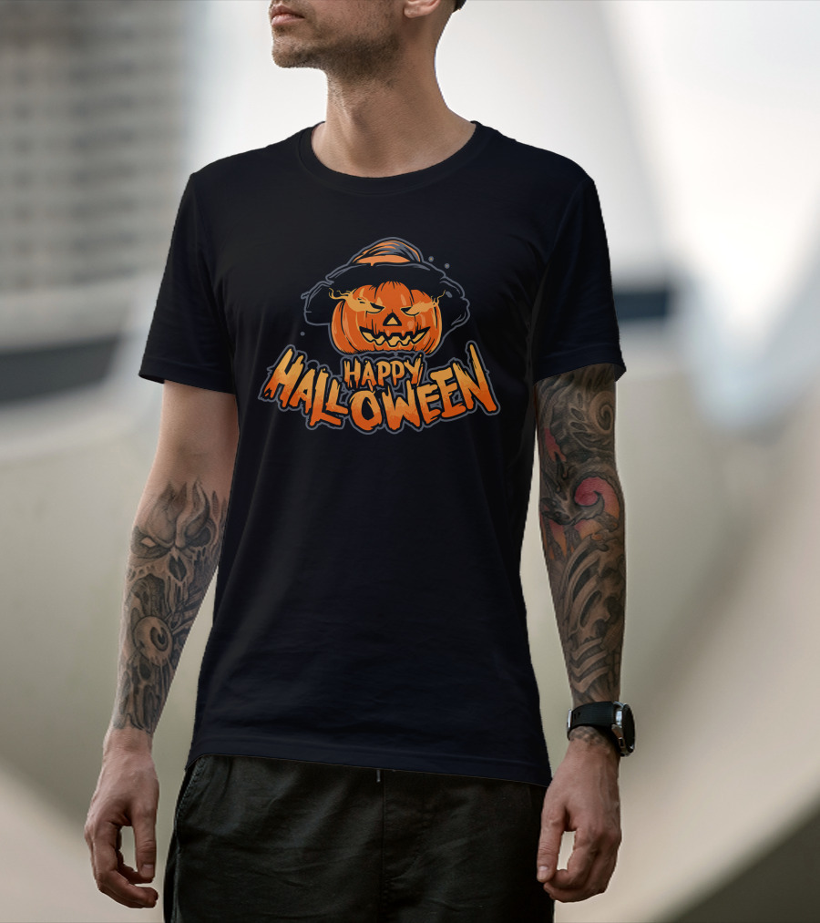 Happy Halloween Pumpkin On Fire T-Shirt