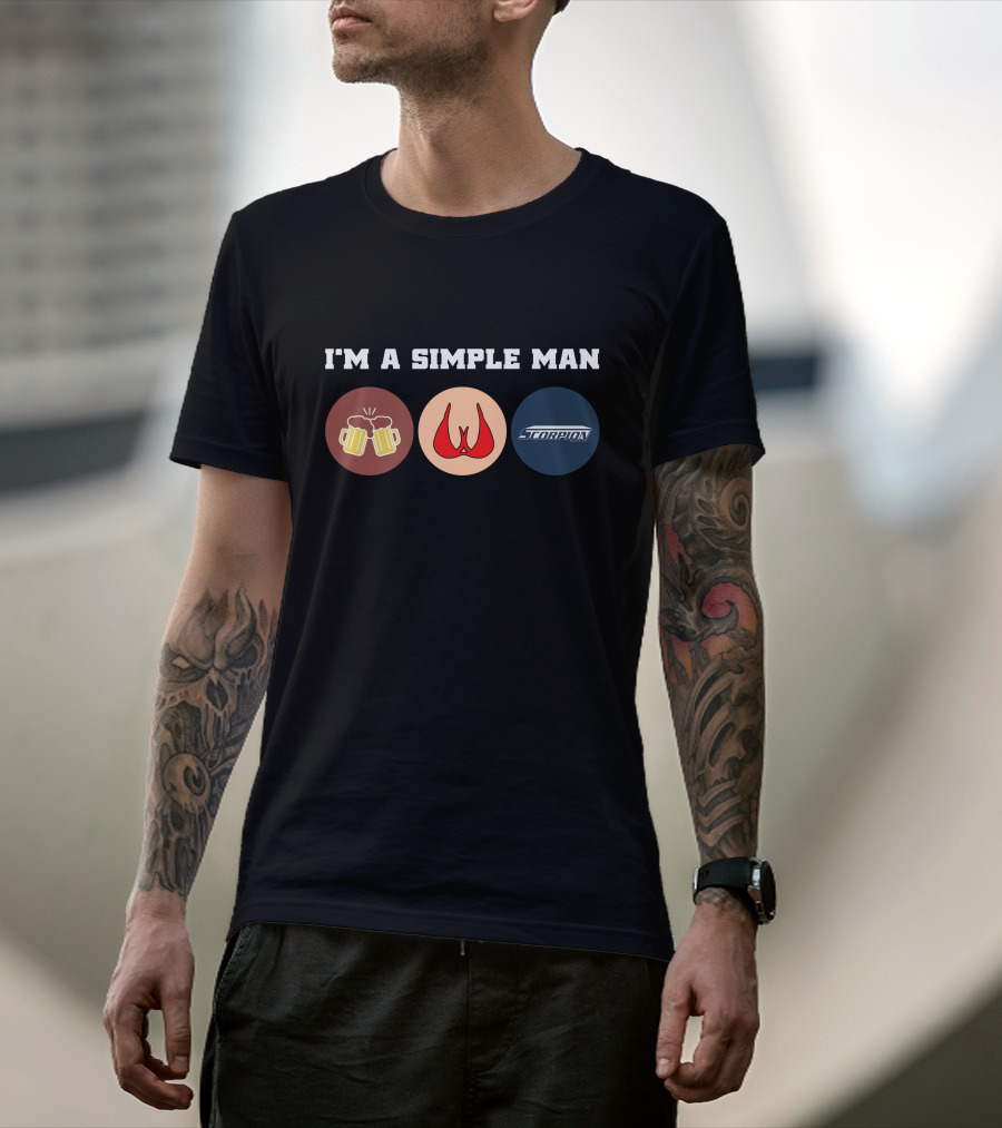 I'm A Simple Man Scorpion Boats Beer Women T-Shirt