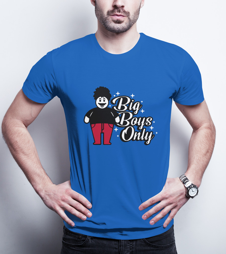 Big Boys Only Red Pants Cartoon Character T-Shirt