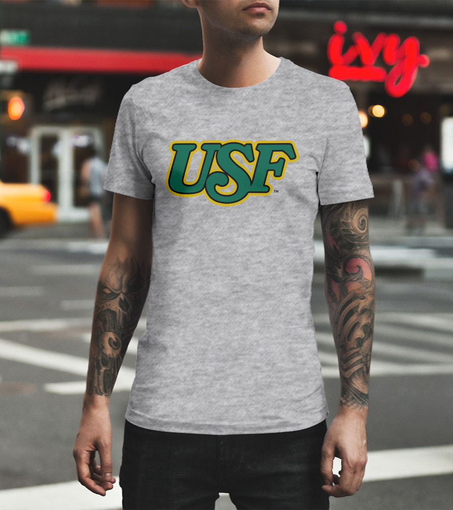 Homefield Apparel Store USF Vintage 1980s USF Logo Gray T-Shirt