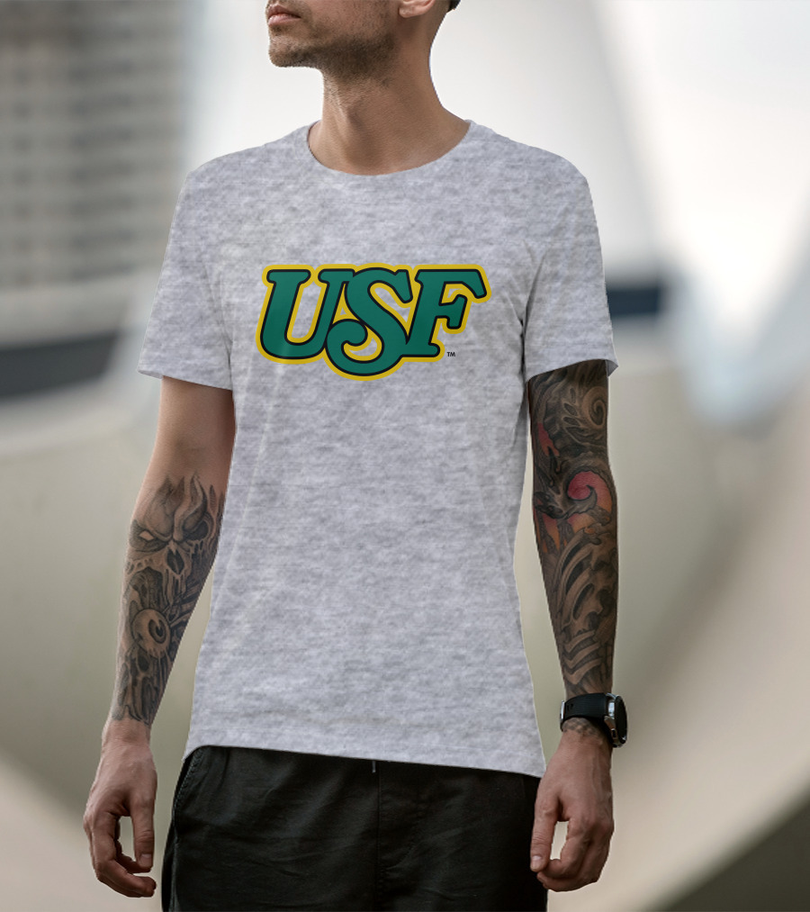 Homefield Apparel Store USF Vintage 1980s USF Logo Gray T-Shirt