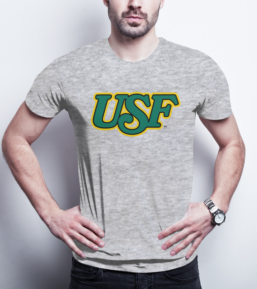 Homefield Apparel Store USF Vintage 1980s USF Logo Gray T-Shirt