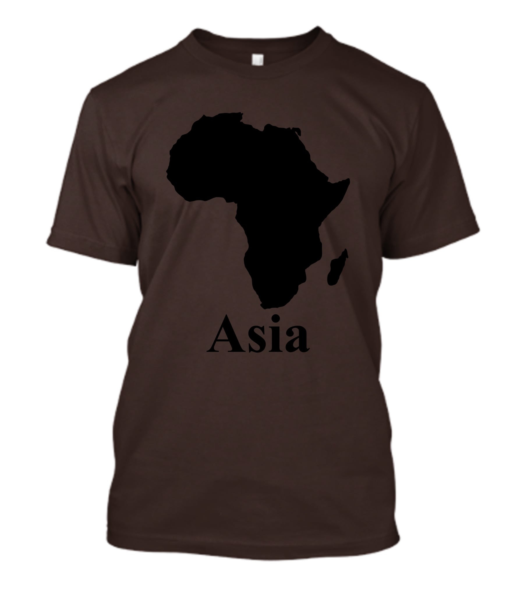 Terrible Maps Asia Map Silhouette Joke T-Shirt